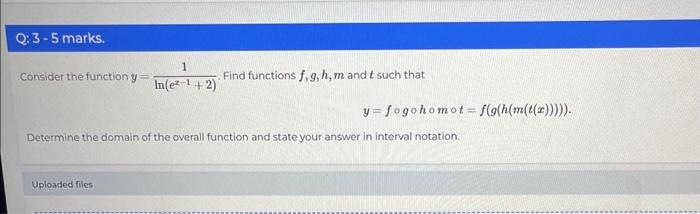 Solved Consider the function y=ln(ex−1+2)1. Find functions | Chegg.com