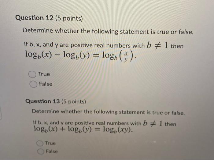 Solved Question 12 (5 points) Determine whether the | Chegg.com Solved Question 12 (5 points) Determine whether the | Chegg.com