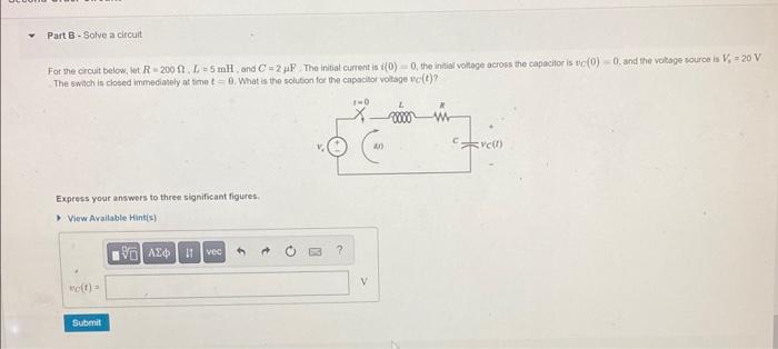 Solved Learning Goal: To analyze second-order circuits, | Chegg.com