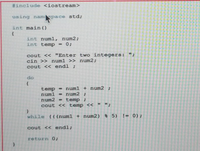 Solved #include using nam space std; int main() int numi, | Chegg.com