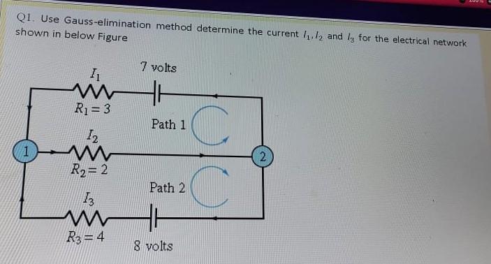 Solved Q1. Use Gauss-elimination method determine the | Chegg.com