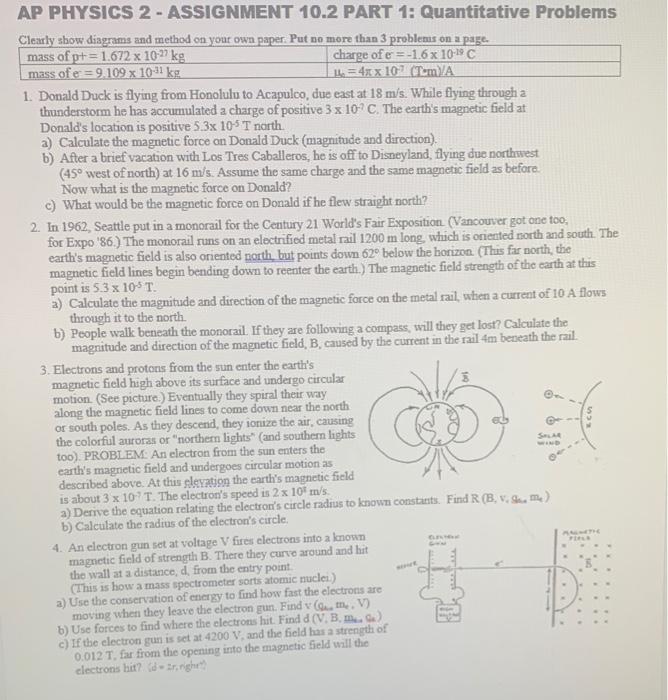 Solved AP PHYSICS 2 - ASSIGNMENT 10.2 PART 1: Quantitative | Chegg.com