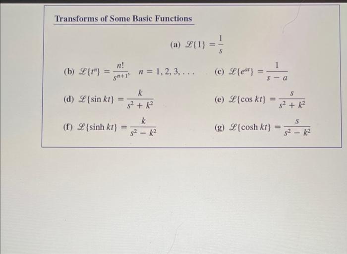Solved Use Theorem 7 1 1 To Find L{f T } Write Your Answer