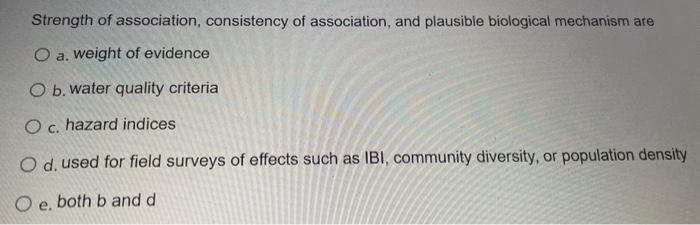 Solved Strength of association, consistency of association, | Chegg.com