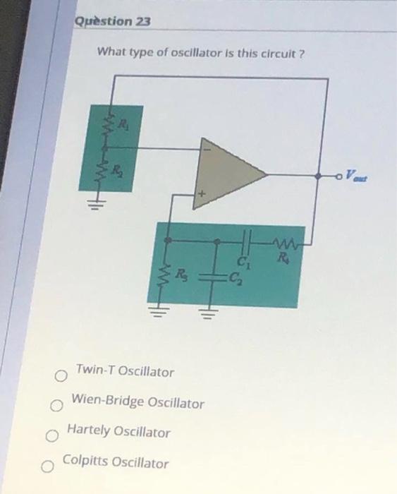 Solved What type of oscillator is this circuit? Twin-T | Chegg.com