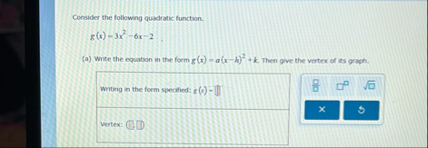 Solved Consider the following quadratic | Chegg.com