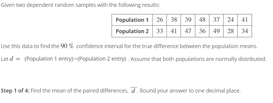 Solved Given two dependent random samples with the following | Chegg.com