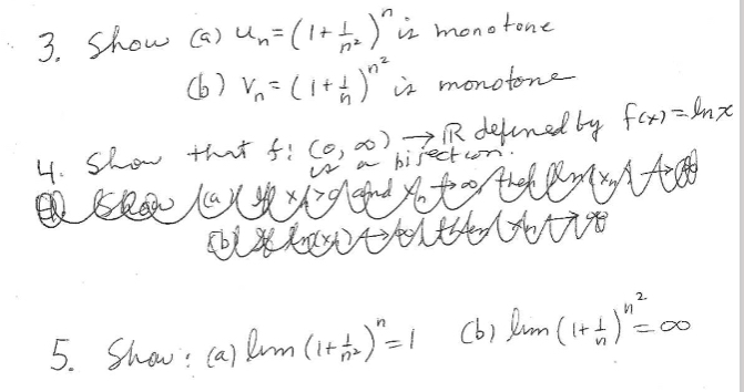Solved Show (a) un=(1+1n2)n ﻿is monotone(b) Vn=(1+1n)n2 ﻿is | Chegg.com