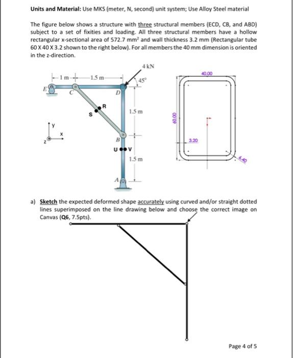 Solved Units and Material: Use MKS (meter, N, second) unit | Chegg.com