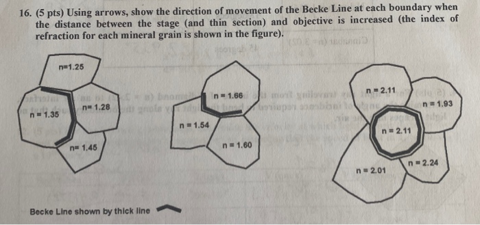 Solved 16. (5 pts) Using arrows, show the direction of | Chegg.com