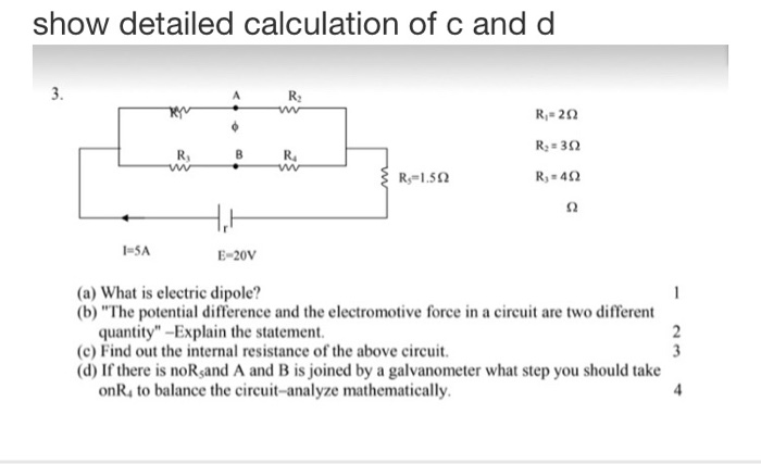 Solved show detailed calculation of c and d 3. RE R-202 R=30 | Chegg.com
