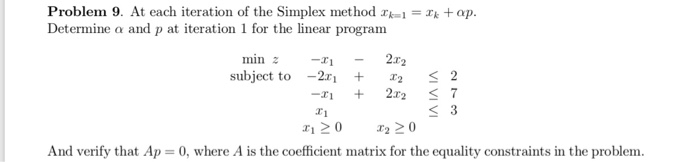 Solved Problem 9. At each iteration of the Simplex method | Chegg.com