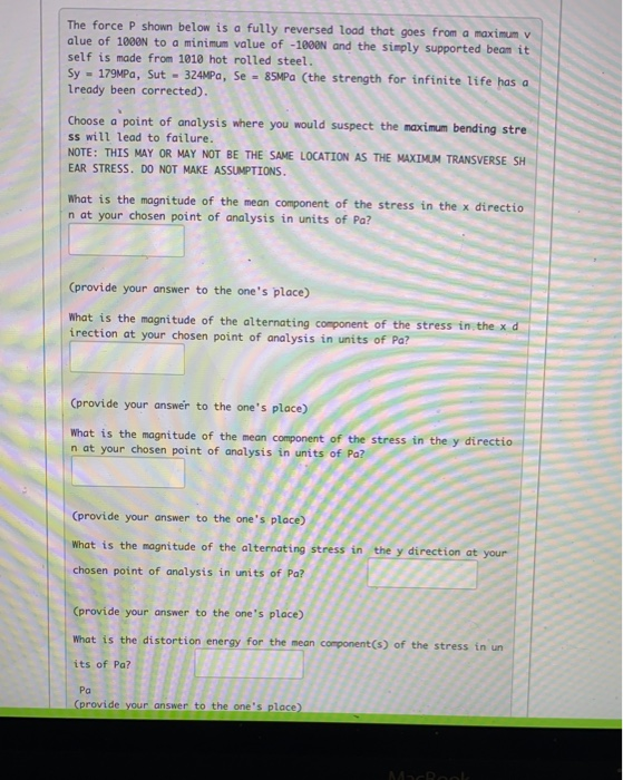 Solved The force P shown below is a fully reversed load that | Chegg.com