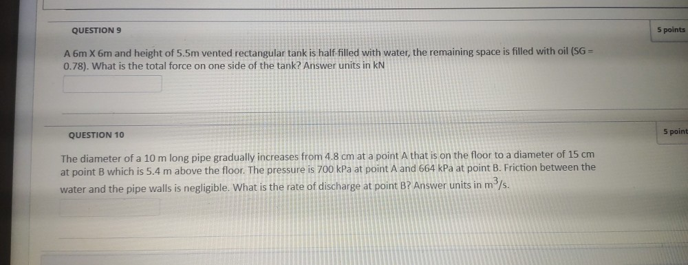 Solved QUESTION 9 5 points A 6m X 6m and height of 5.5m | Chegg.com