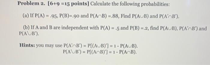 Solved Problem 2. [6+9=15 points] Calculate the following | Chegg.com