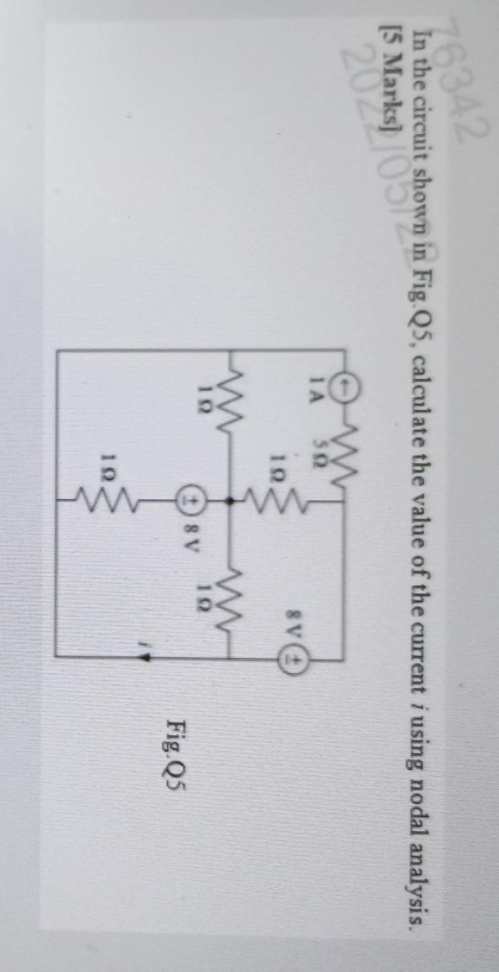 Solved 76342 In the circuit [5 2ks shown in Fig.Q5, | Chegg.com