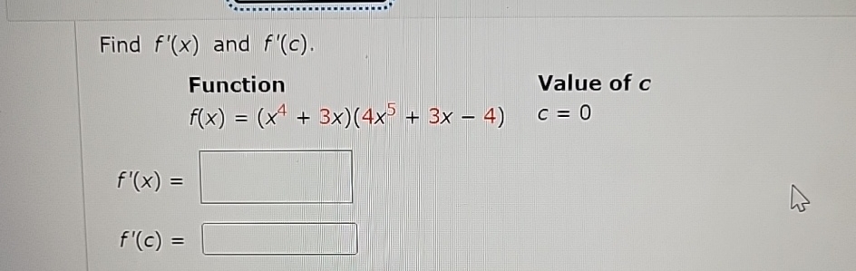 Solved Find f'(x) ﻿and | Chegg.com