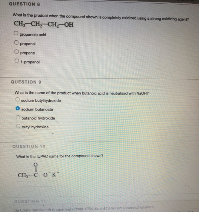 Solved QUESTION 8 What is the product when the compound | Chegg.com