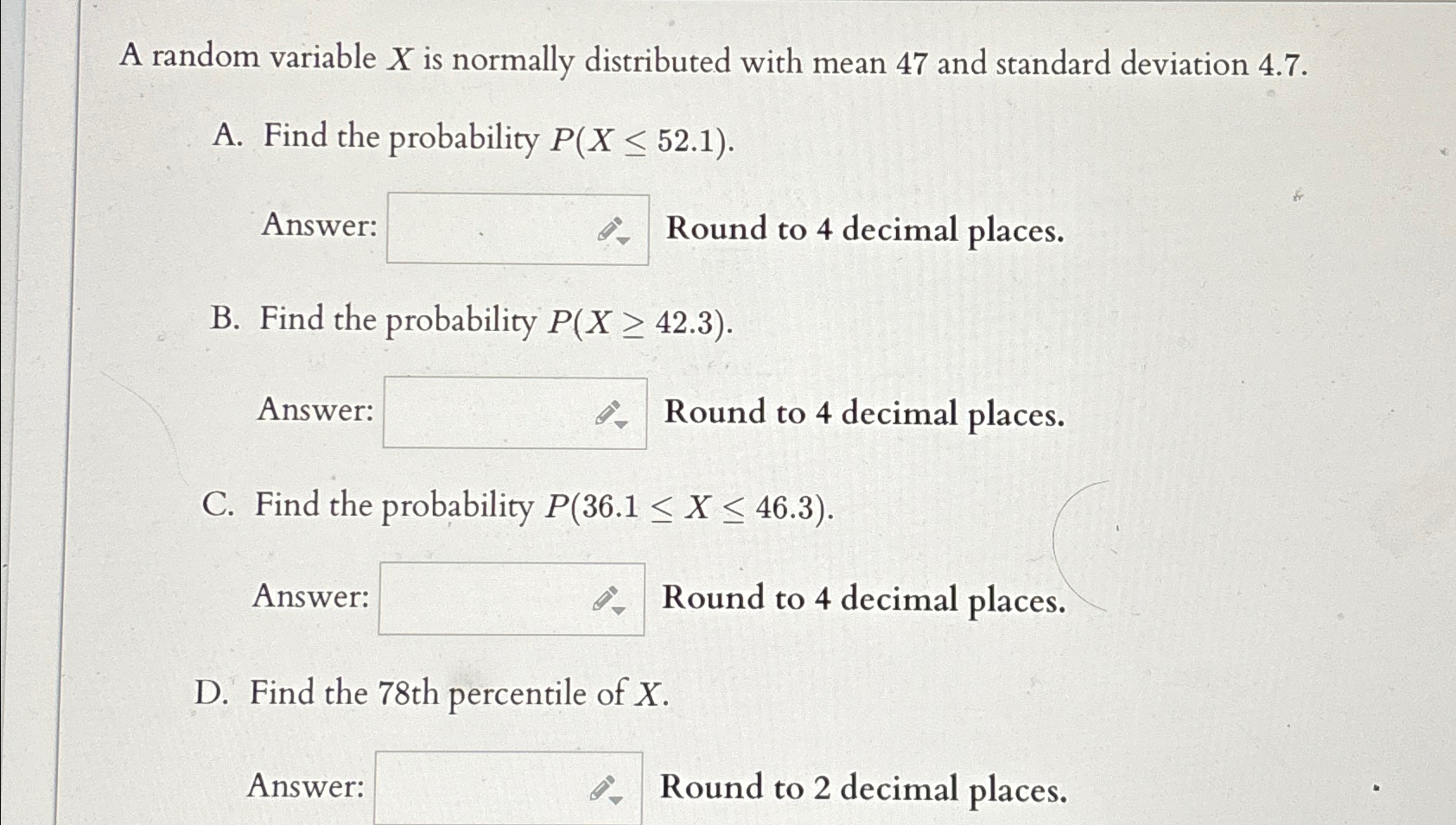 Solved A random variable x ﻿is normally distributed with | Chegg.com