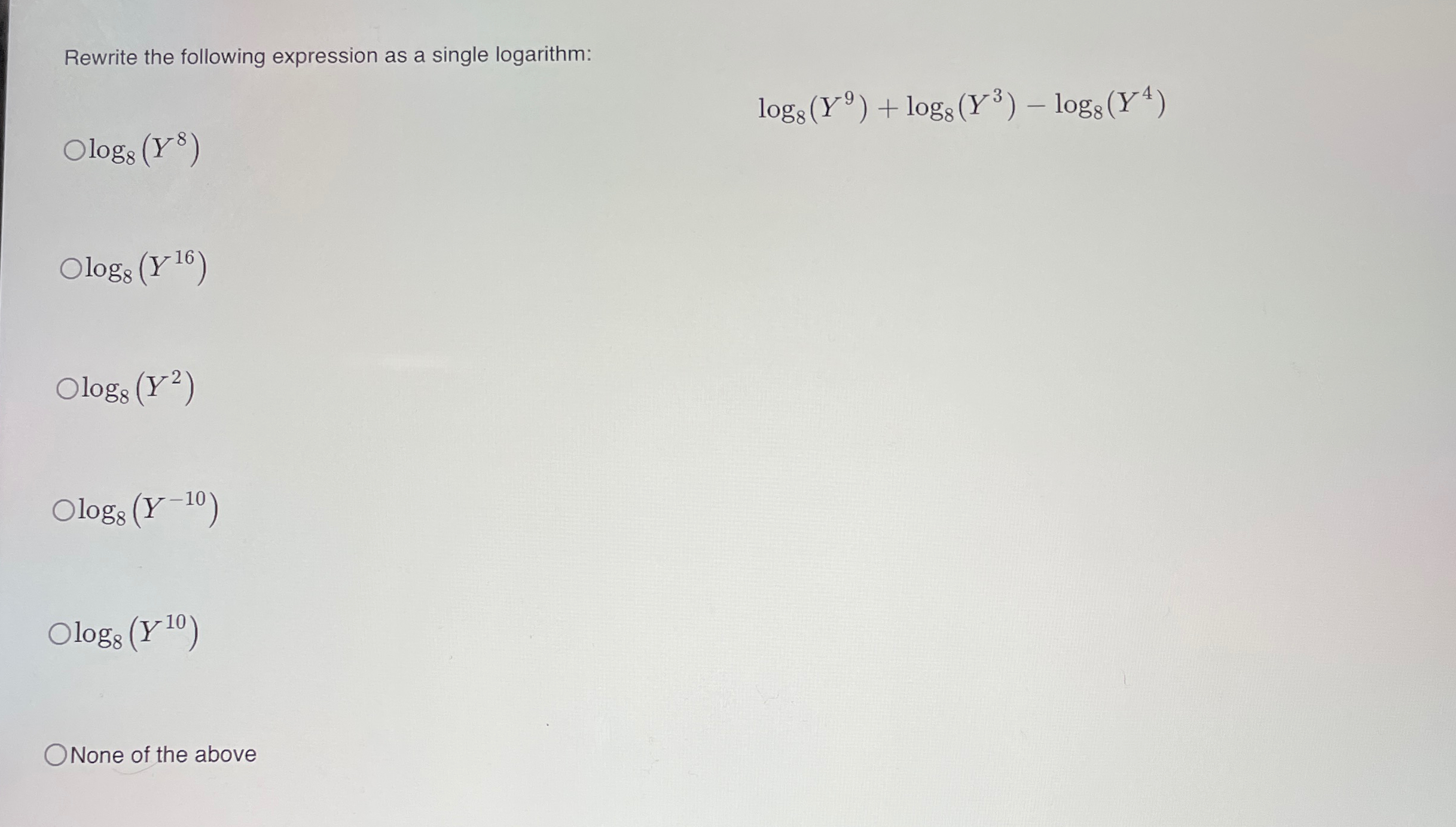 Solved Rewrite the following expression as a single | Chegg.com