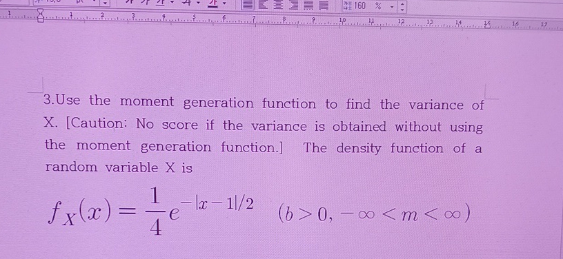 Solved 3.Use the moment generation function to find the | Chegg.com