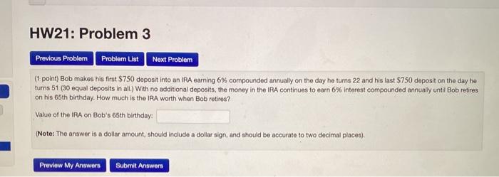 Solved HW21: Problem 3 Previous Problem Problem List Next | Chegg.com