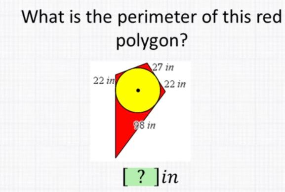 Solved What is the perimeter of this red polygon? 27 in 22 | Chegg.com
