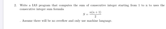 Solved 2 Write A Ias Program That Computes The Sum Of 0643