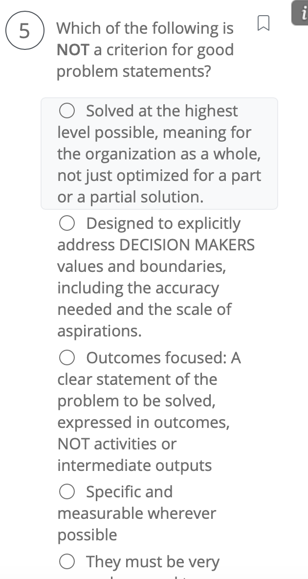 Solved (5) ﻿Which of the following is NOT a criterion for | Chegg.com