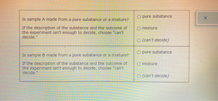 Solved Read the description below of two substances and an | Chegg.com