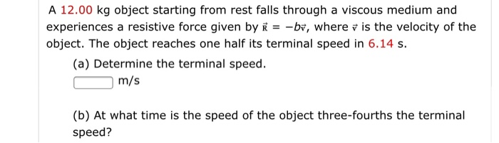Solved A 12 00 Kg Object Starting From Rest Falls Through A