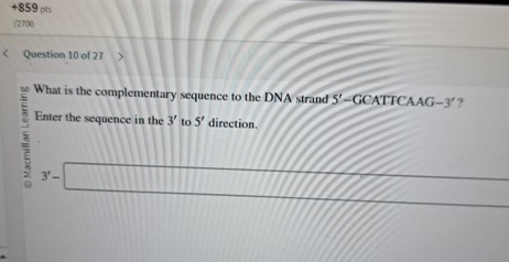 Solved Question 10 ﻿of 275 ﻿What is the complementary | Chegg.com