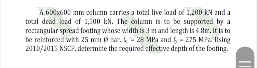 A 600×600mm ﻿column carries a total live load of | Chegg.com