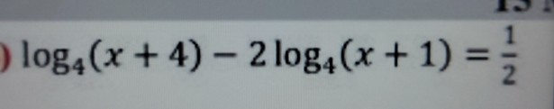 Solved log:(x + 4) – 2 log4(x + 1) 2. | Chegg.com