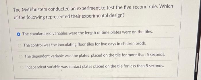 Solved The Mythbusters conducted an experiment to test the | Chegg.com