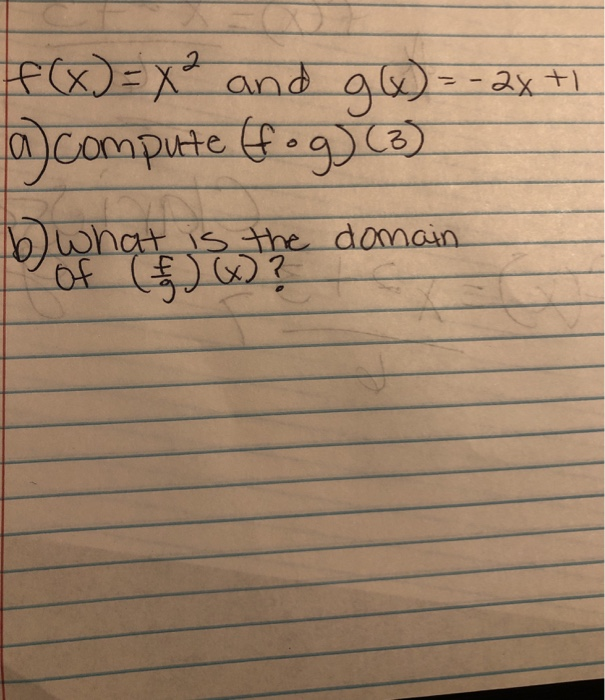 Solved f(x)=x and g6) --ax+1 a compute fog)(3) bwhat is the | Chegg.com