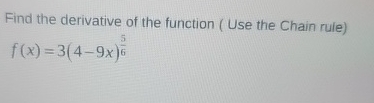 Solved Find the derivative of the function (Use the Chain | Chegg.com