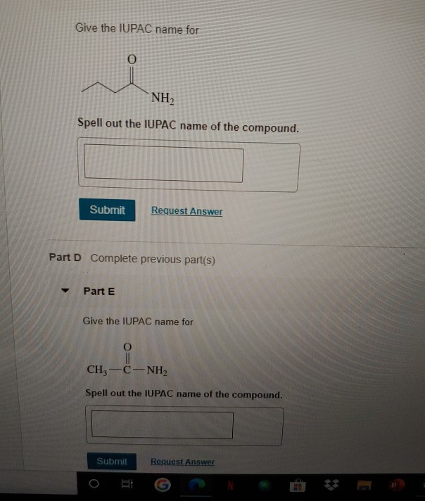 Solved Part A Give the IUPAC name for H 있 CH3 -C-N-CH3 Spell | Chegg.com