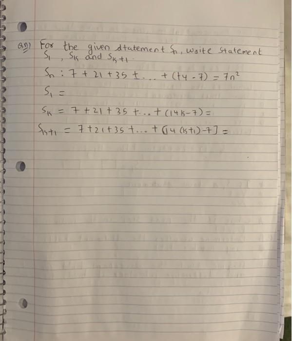 Solved 7 an For the given statement So, write statement S. | Chegg.com