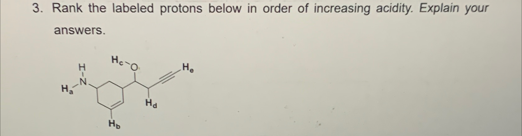 Solved Rank the labeled protons below in order of increasing | Chegg.com