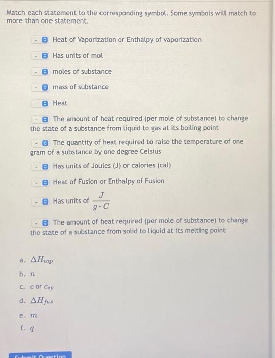 Solved Match each statement to the corresponding symbol. | Chegg.com