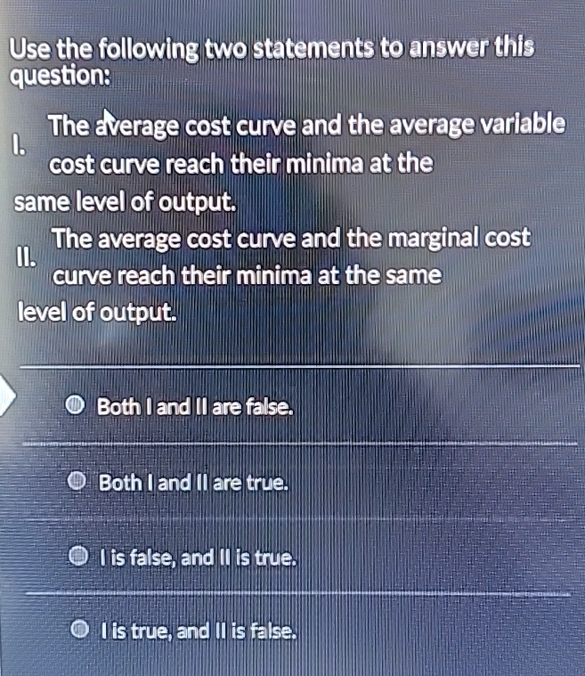 Solved Use the following two statements to answer this | Chegg.com