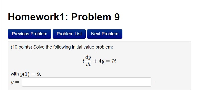 Solved (10 points) Solve the following initial value | Chegg.com Solved (10 points) Solve the following initial value | Chegg.com