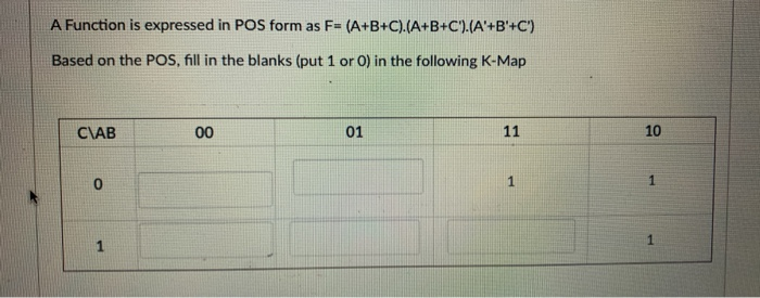 Solved A Function is expressed in POS form as F= | Chegg.com