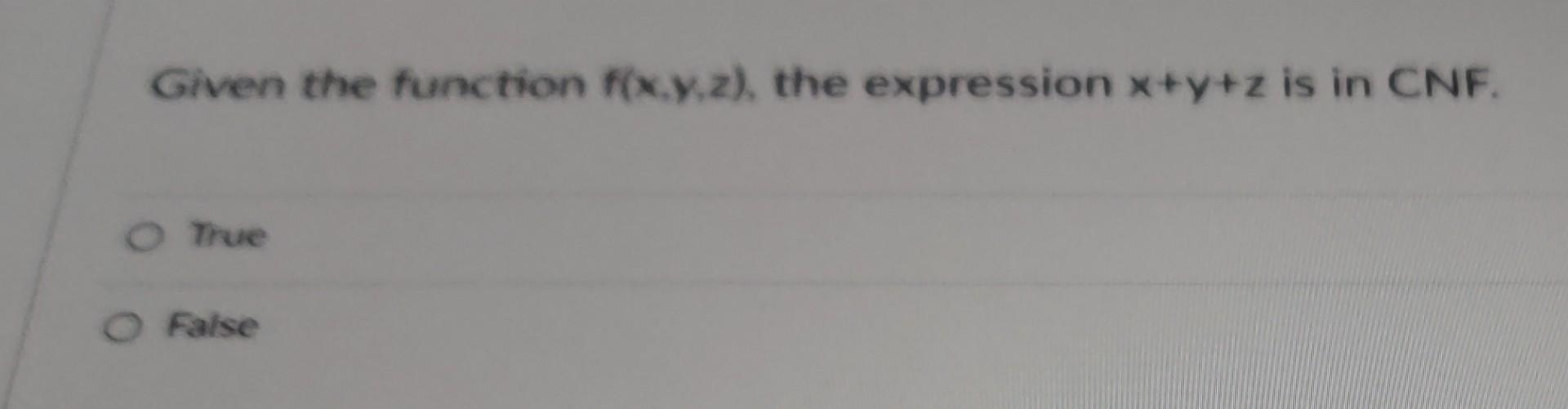 Solved Given the function f(x,y,z), the expression x+y+z is | Chegg.com