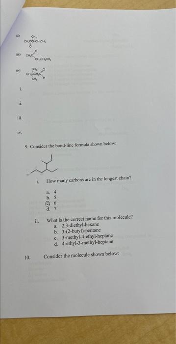 Solved 3. Draw the bond-line structures for the following | Chegg.com