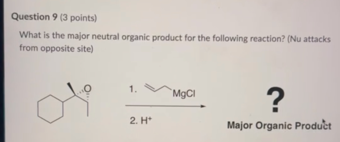 Solved Question 9 (3 ﻿points)What is the major neutral | Chegg.com