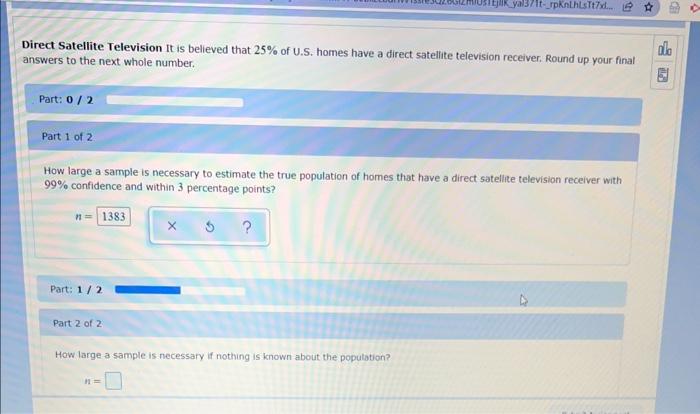 Solved Direct Satellite Television It is believed that 25% | Chegg.com