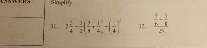 Solved ANSWERS Simplify. 5 3 32 6 8 29 37. George and | Chegg.com