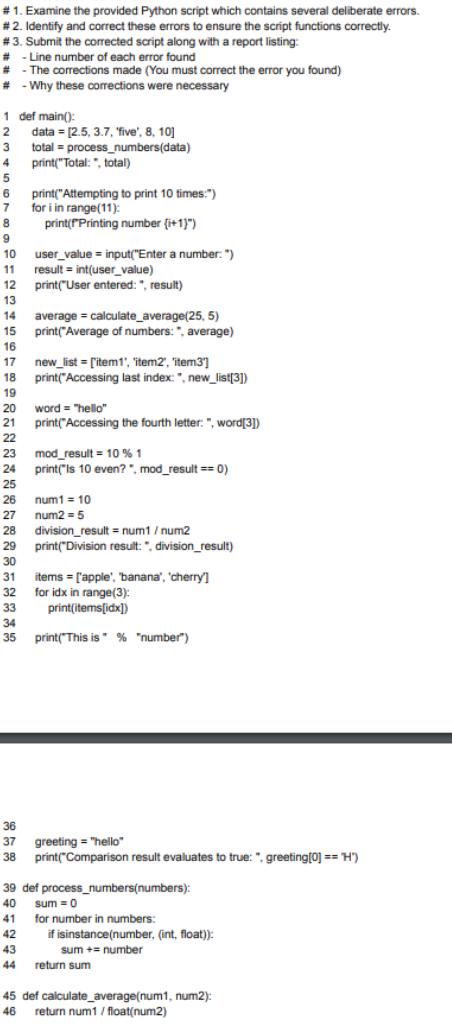 Solved # 1. ﻿Examine the provided Python script which | Chegg.com